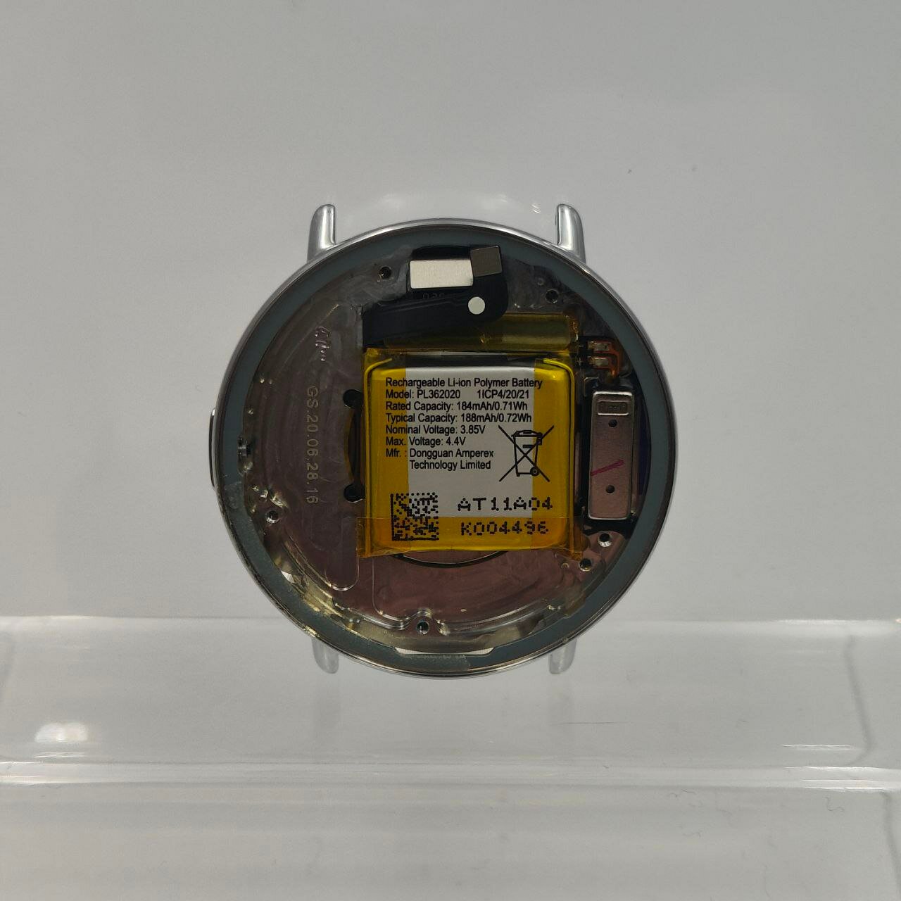 Корпус + АКБ Батарея BAT PL362020 3.85V 0.72Wh 184mah Amazfit Zepp E Circle A1936 Серебряный