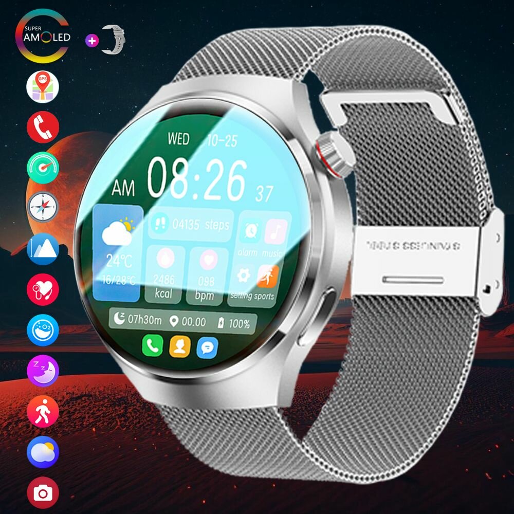 Мужские смарт-часы GT4PRO Amloed, фитнес-трекер, компас, альтиметр, мониторинг атмосферного давления