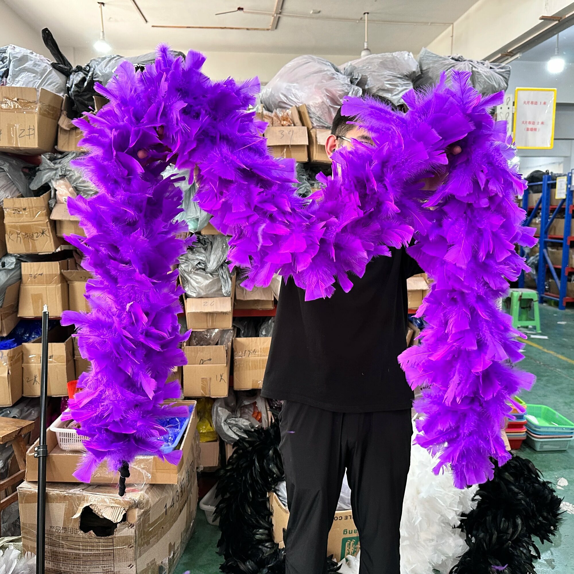 Желтый пушистый перьевой боа Purple