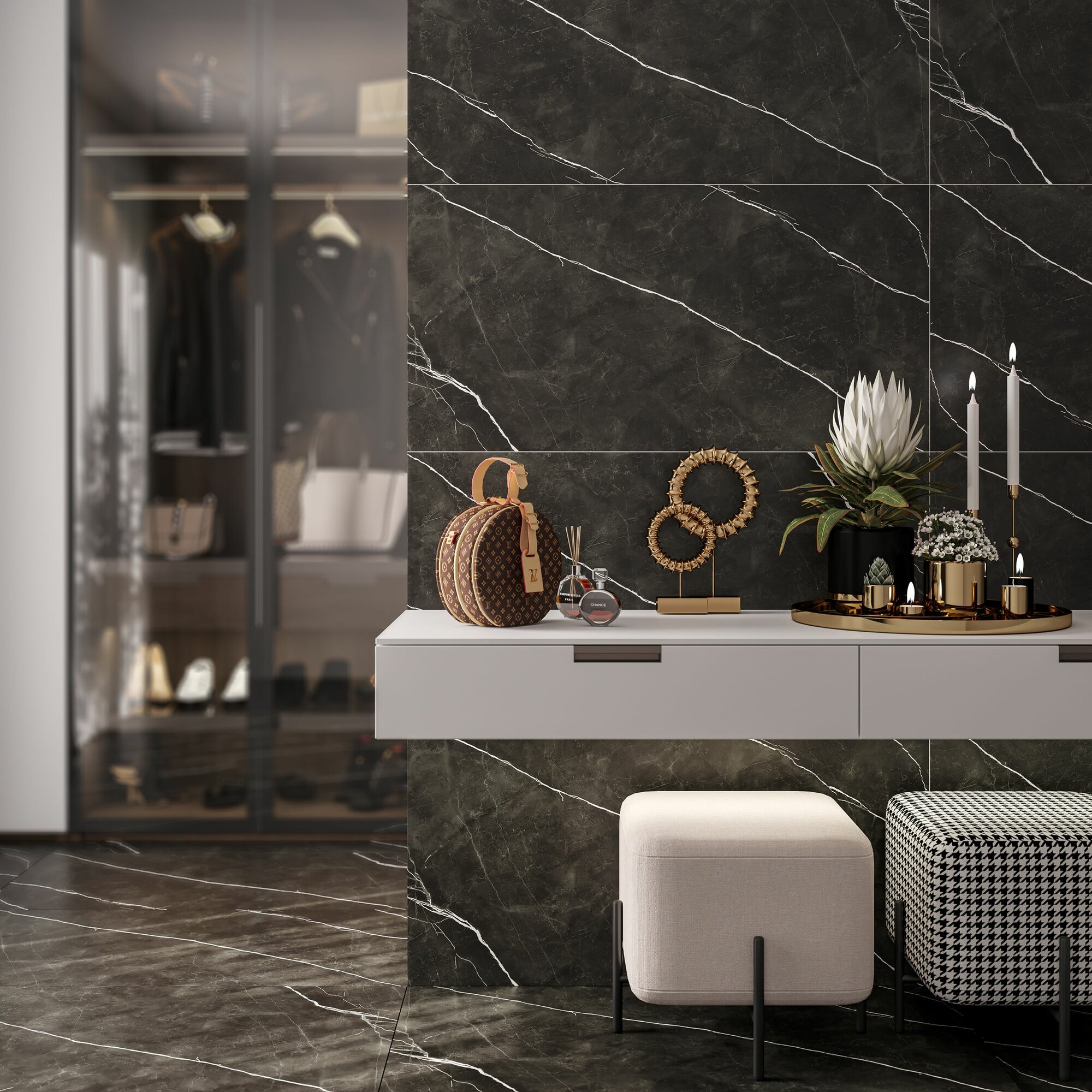 Керамогранит CULTO DARK MARBLE 60*120 матовый, упаковка 1,44м2