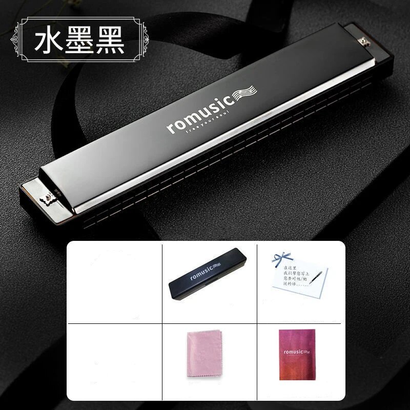 Хроматическая губная гармошка Easttop Hohner Kongsheng 24 отверстий Black