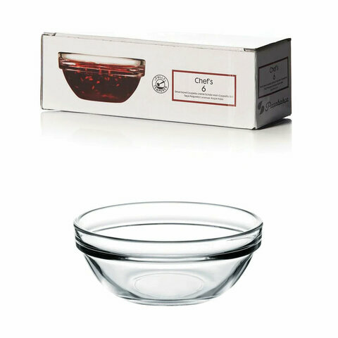 Соусник круглый, 60 мм, комплект 6 штук, стекло, PASABAHCE "шефс", фирменная коробка, 53713