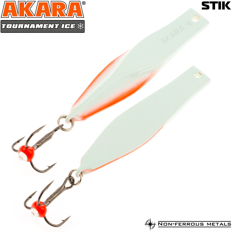 Блесна зимняя Akara Tournament Ice Stik 80 20 гр. 32 фосфорная