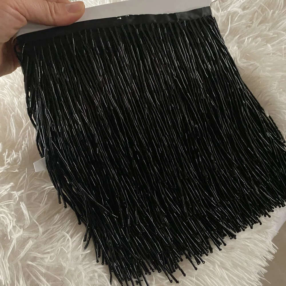 Бисерная бахрома 5 ярдов Черный, black