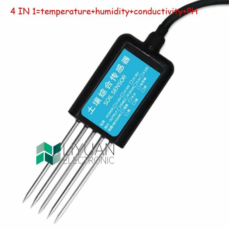 Встроенный передатчик почвы 7 в 1, температура и влажность EC NPK PH, датчик почвы для сельского хозяйства, датчик тестирования почвы, детектор почвы