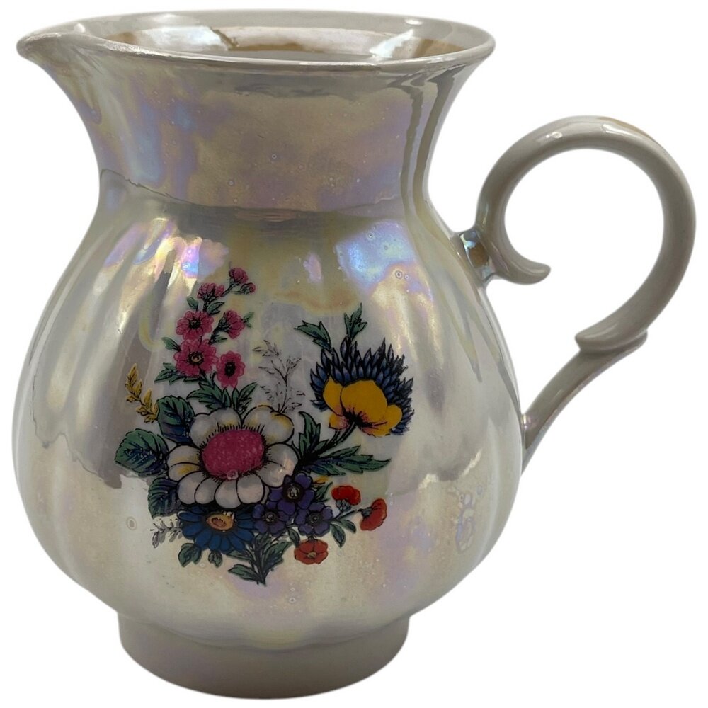 Сливочник "Букет", 350 мл, фарфор, люстр, 1970-1991 гг, Городница, СССР