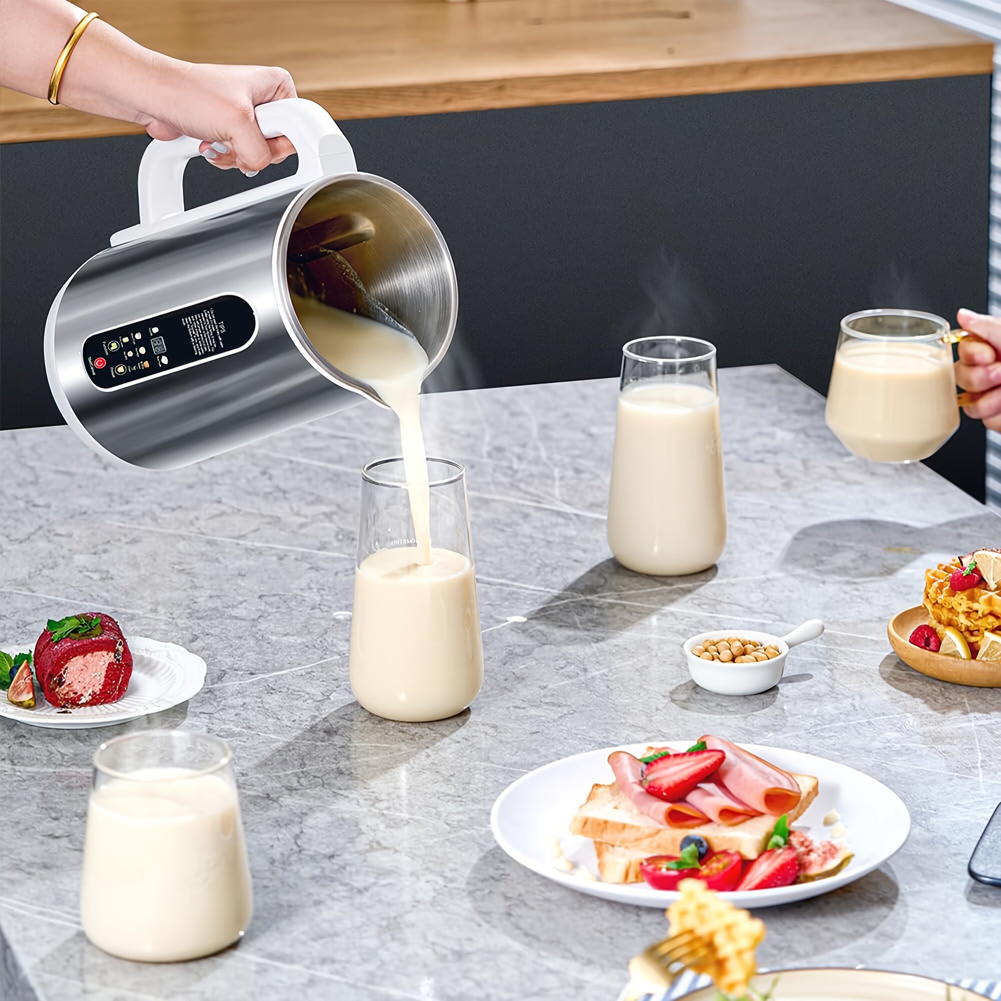 Горизонтальная соковыжималка с низкой скоростью, многофункциональная электрическая соковыжималка, холодный отжим и осадок сока, разделение сока, медленное прессование, сельдерей, морковь, капуста