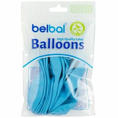Воздушные шары Веселая затея "Пастель", Sky Blue, 14 дюймов, 12 шт