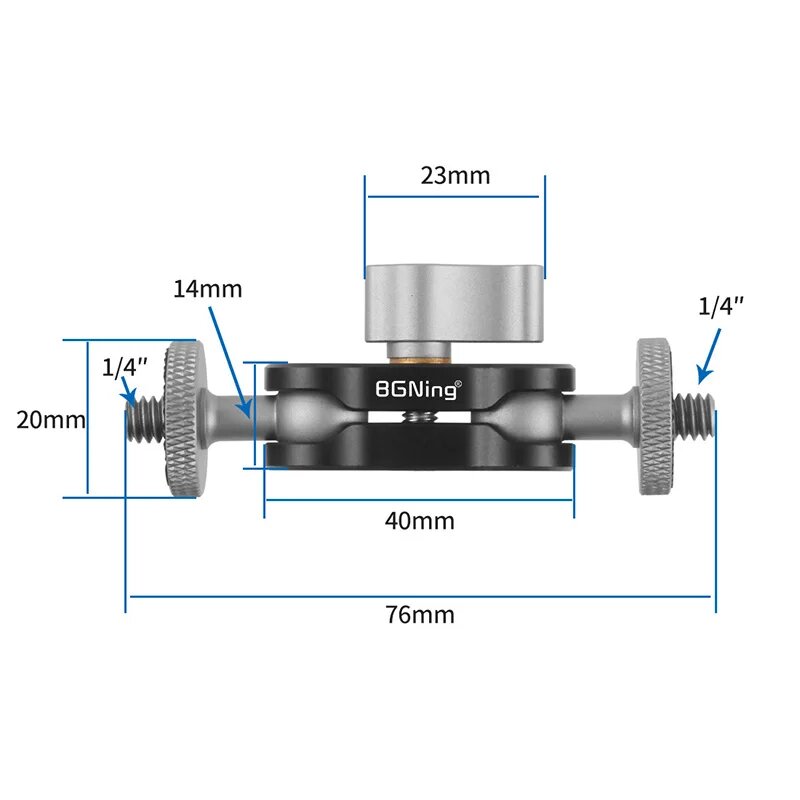 Универсальное регулируемое CNC двойная шаровая Головка 1/4 "Винты Мини Магический кронштейн адаптер для SLR камеры клетка монитора держатель вспышки
