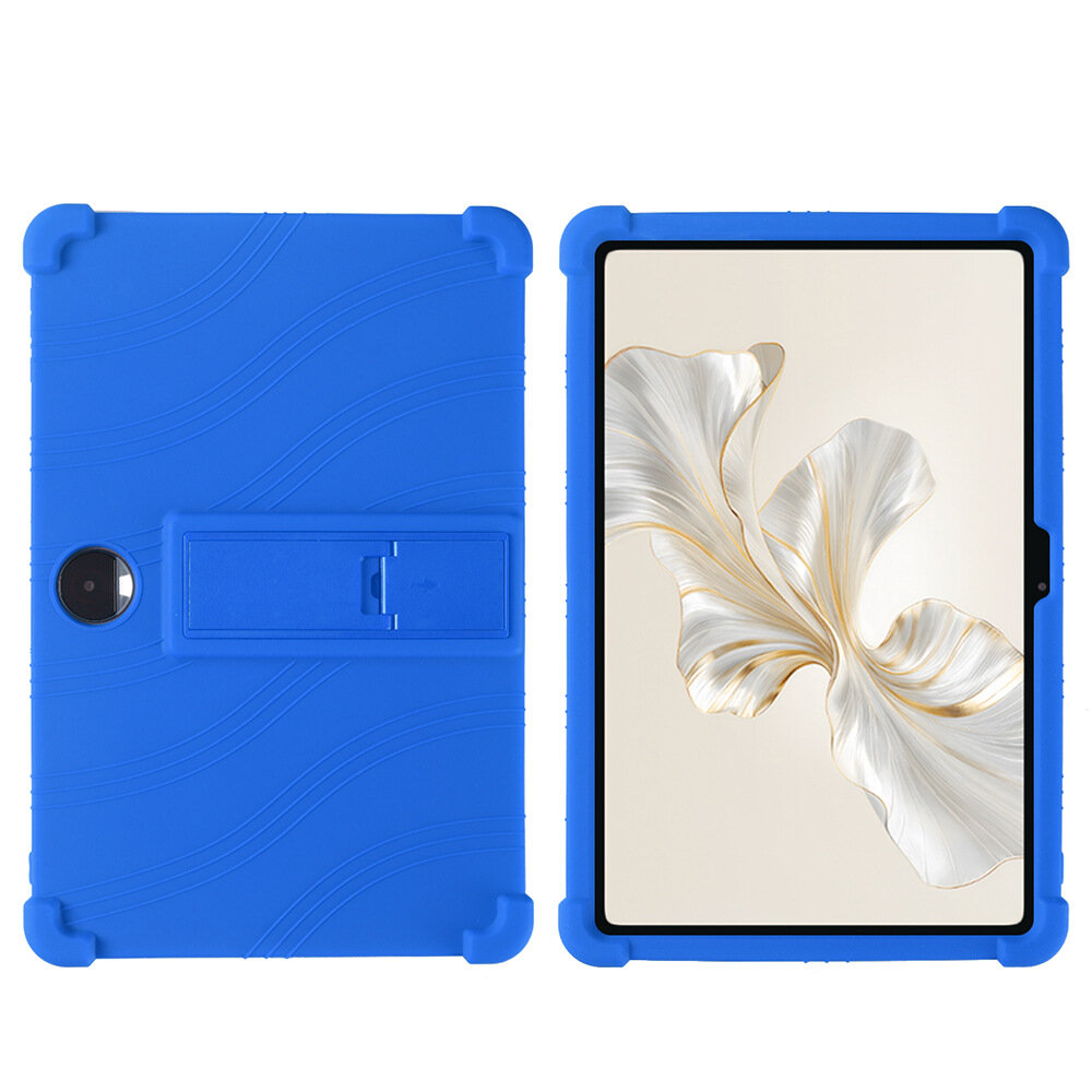 Силиконовый противоударный чехол-бампер MyPads «Cartone animato» для Honor Pad 9 с подставкой креативный дизайн синий MyPads