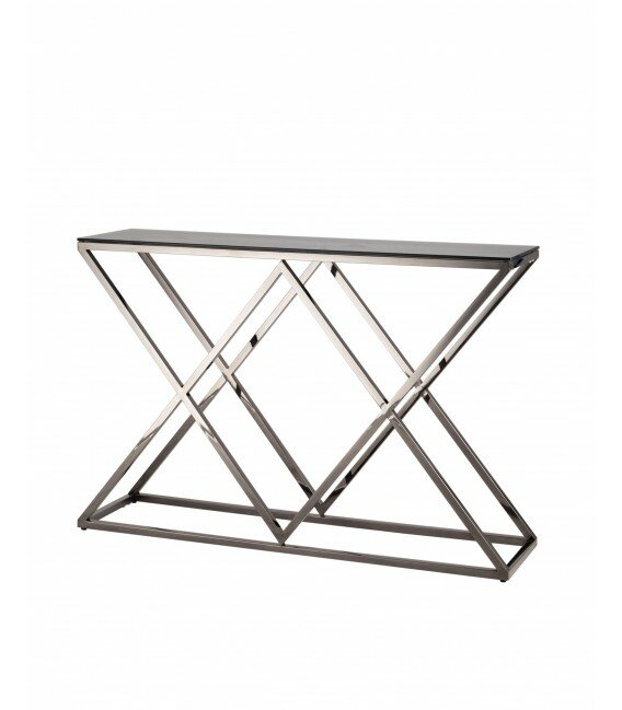 Консоль Изорела 115*30 сталь темный хром стекло smoke