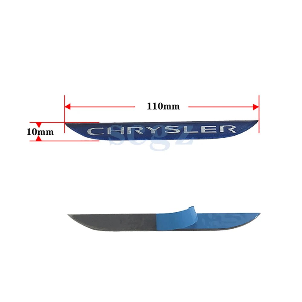 Эмблема Chrysler 300C 2005-2010, 110X10mm, золото