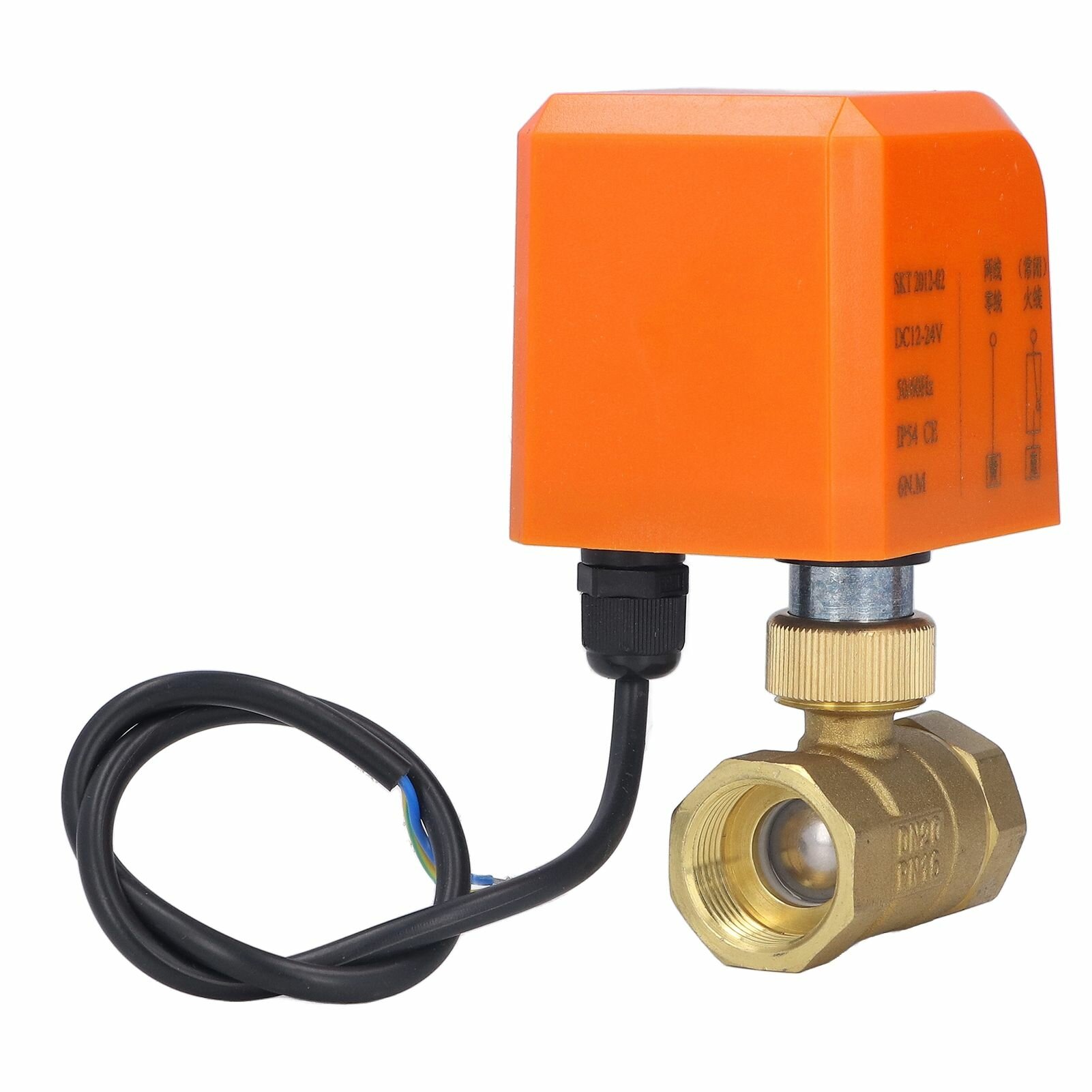 Электрический шаровой клапан DN20 2-путевой 3/4 дюйма, обычно закрытый, управляемый двумя проводами, универсальный шаровой клапан DC12-24V