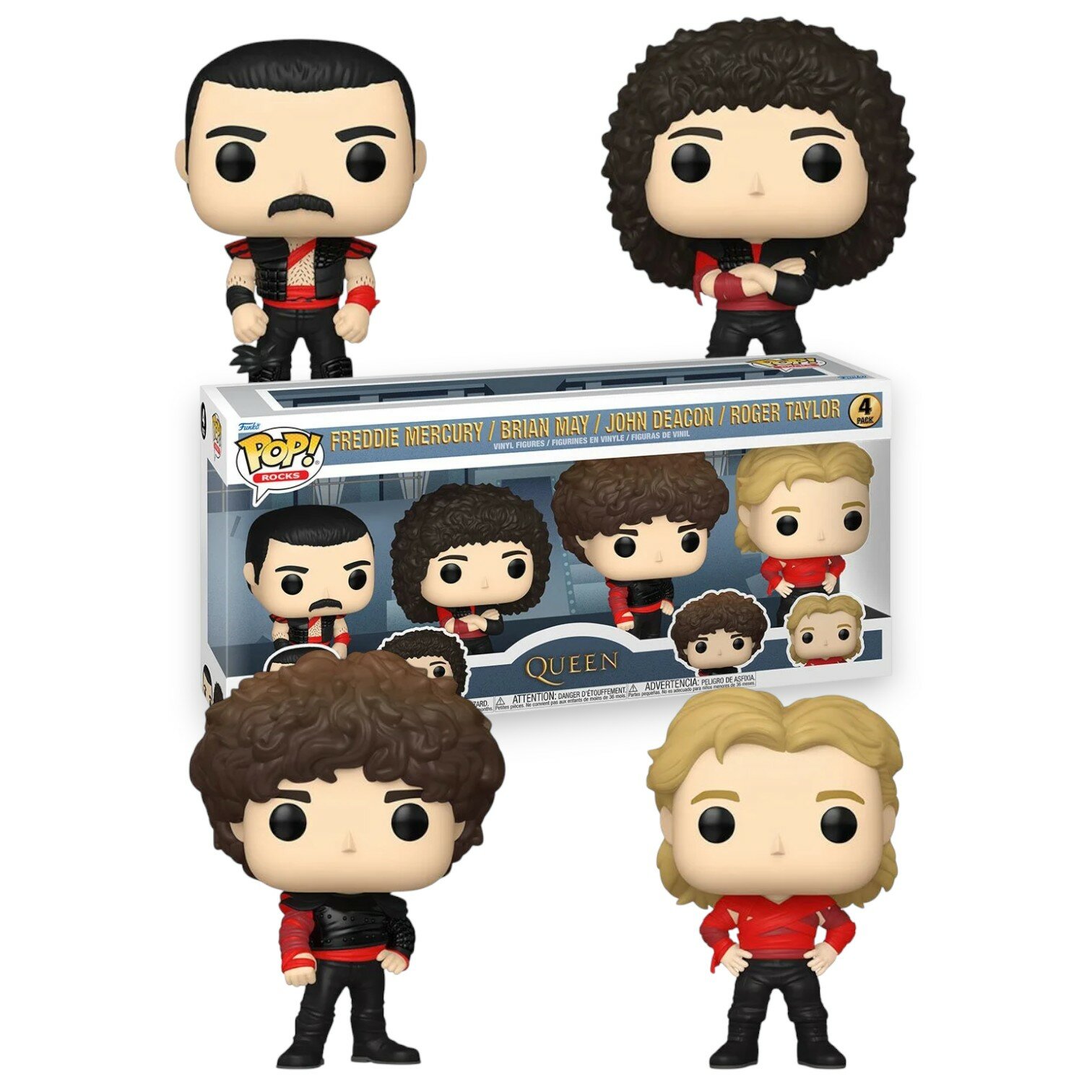 Набор фигурок Funko POP "Queen Radio Gaga", винил, коллекционный, 4 шт (Фигурка Фанко Поп)