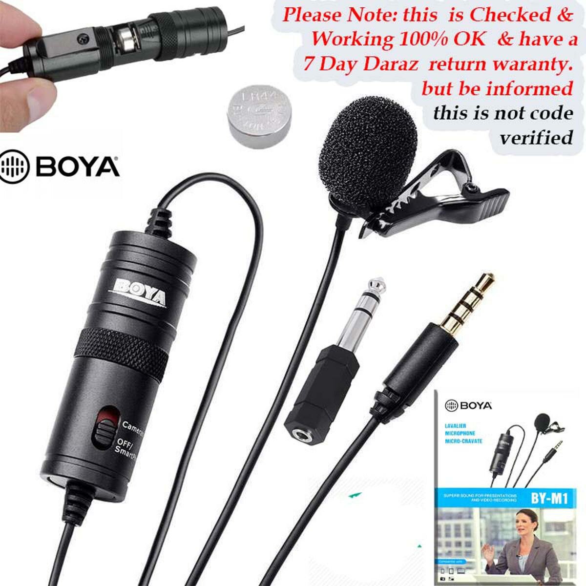Петличный микрофон Boya by M1 Collar, всегда в продаже, №1, оригинальный, новейший микрофон для записи, поддерживаемый в