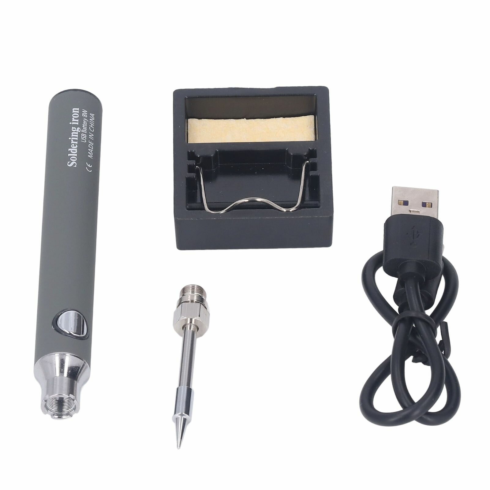 USB-паяльник, беспроводной портативный электрический паяльник, 3 зубчатых сварочных инструмента с индикатором, серый цвет