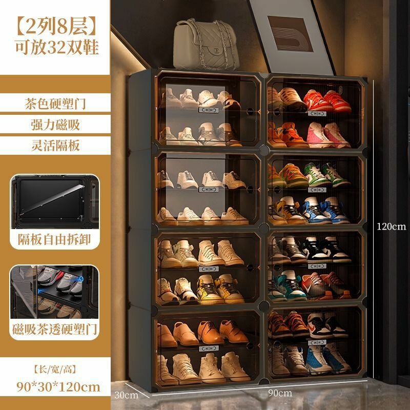 Шкаф для обуви, встроенный в стену предмет хранения в домашней двери, многослойная прозрачная простая полка для обуви в помещении