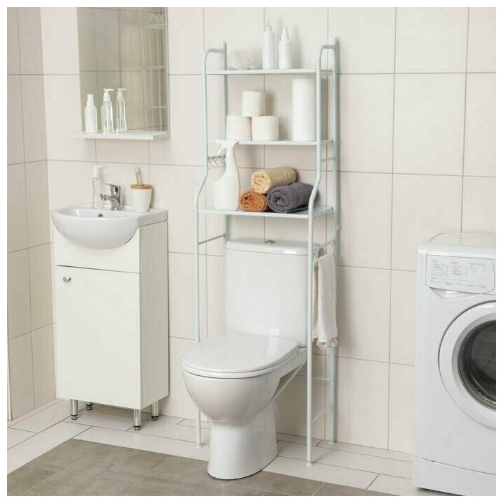 Стеллаж над унитазом 47x25x152 см, цвет белый