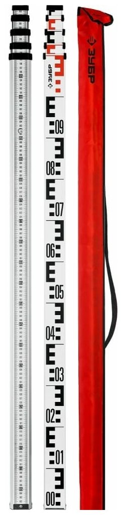 Рейка геодезическая ЗУБР РГ 5 34948-5, для работы с лазерным оптическим