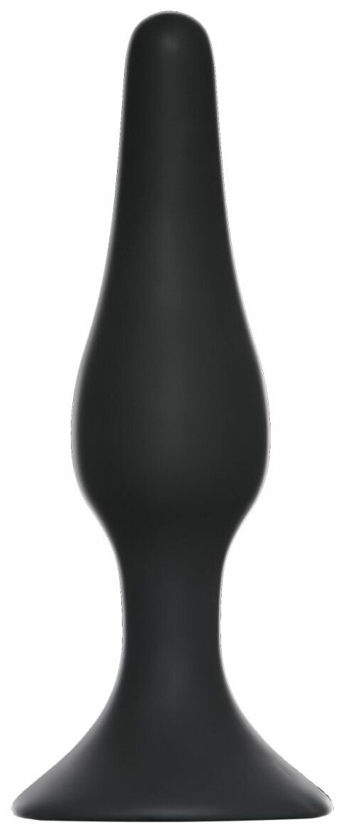 Slim Anal Plug Small, черная — малая анальная пробка из силикона, 10.5×2.5 см