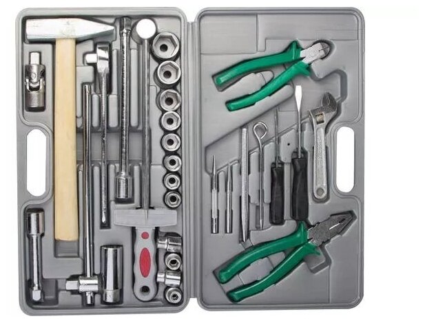 Набор слесарно-монтажного инструмента НИЗ "универсал - 2", сталь 40Х, в пластиковом кейсе, 29 предметов, 27620