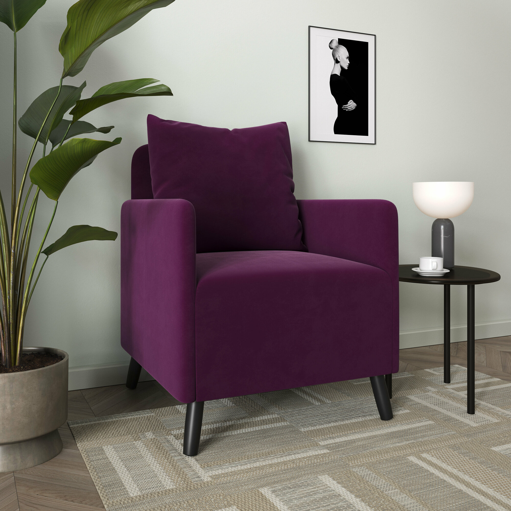 Кресло Salon Tron "Будапешт", 68x72x85см, фиолетовое