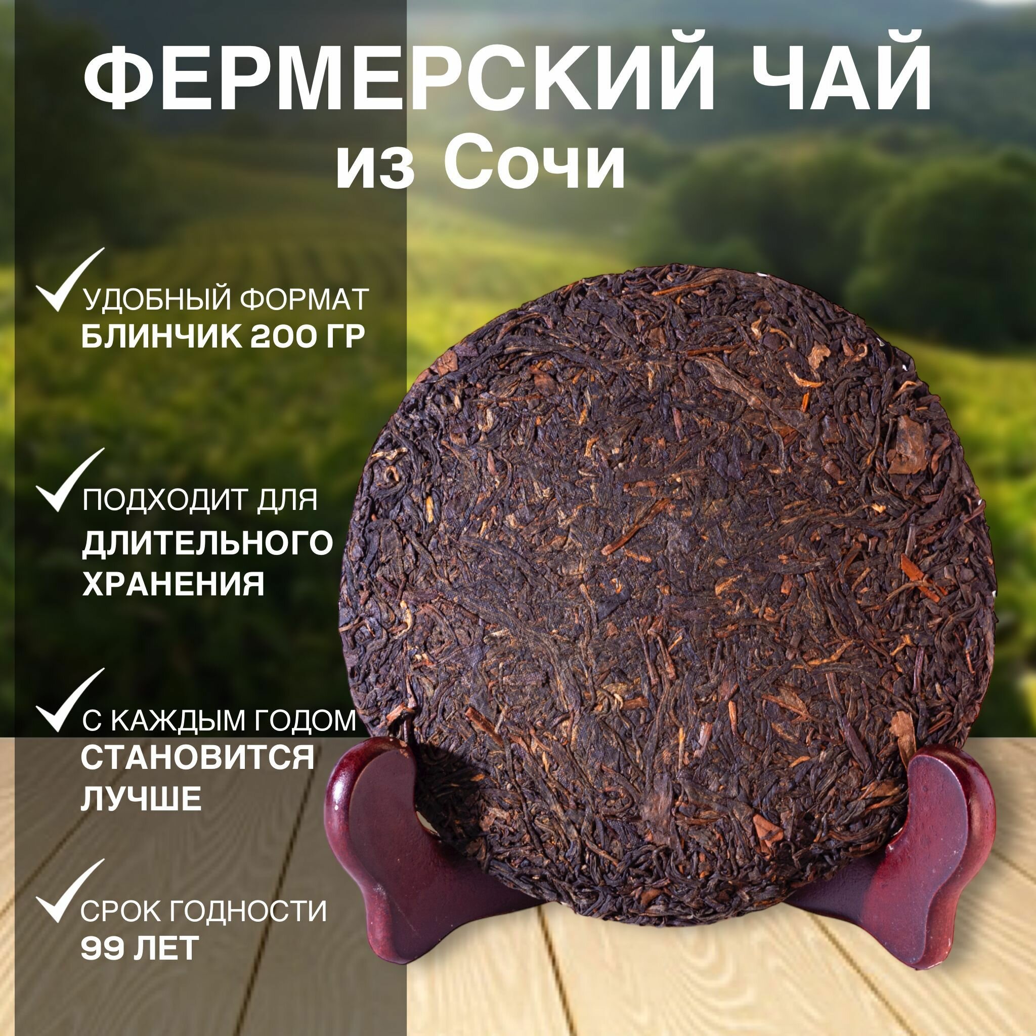 Выдержанная Золотая Габа прессованная в блин 200гр. — фото 1