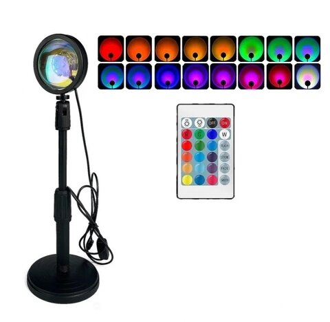 Напольный светильник лампа Закат Sunset Lamp 16 цветов RGB YD-009