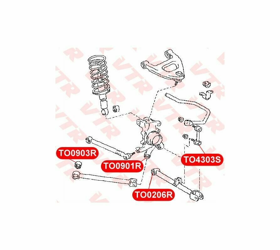 Сайлентблок VTR TO0901R, для задней подвески, передний