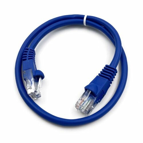 Патч-корд Buro литой (molded), UTP, кат.5E, 0.5м, 4 пары, 26AWG, алюминий омедненный, многожильный, голубой