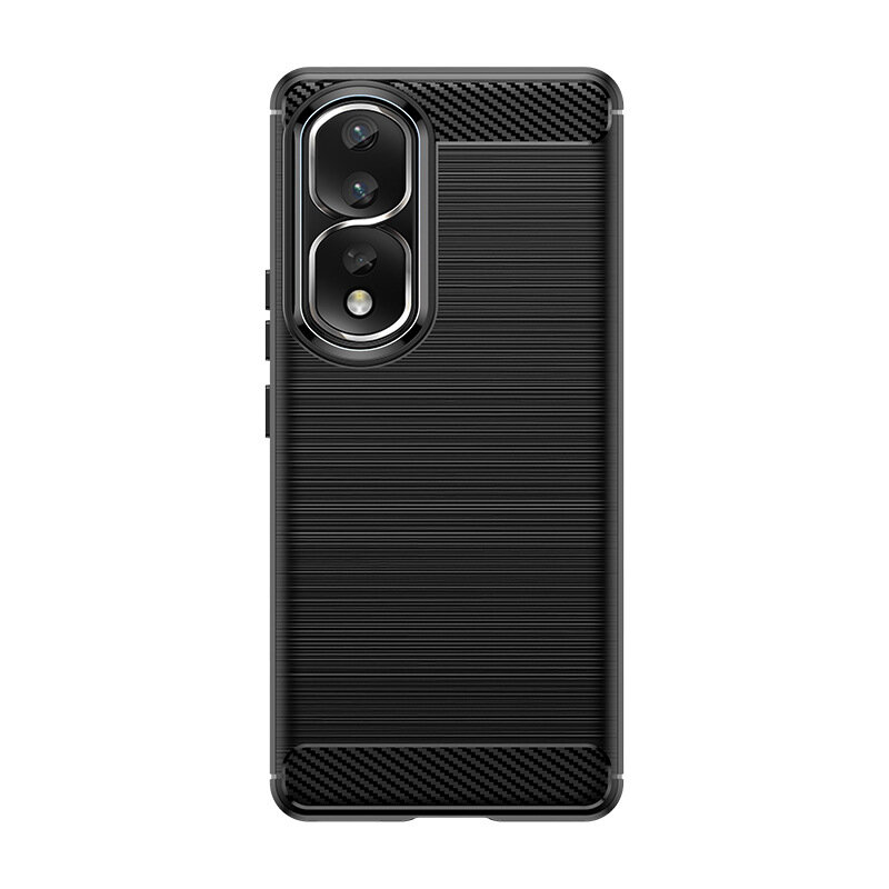 Чехол панель-бампер MyPads Carbon из силикона для Honor 80 Pro с матовой отделкой под карбон черный