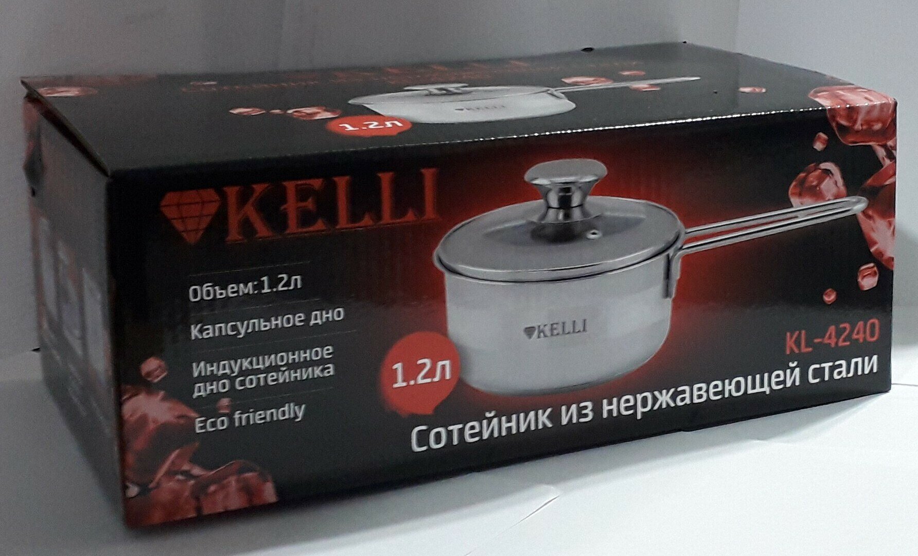 Ковш, кухонный, нержавеющая сталь, индукционное дно, Kelli 4240, 1.2 л — фото 1