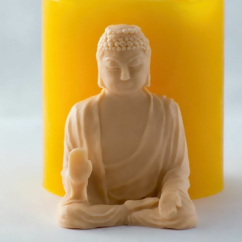 Силиконовая форма для мыла Будда 3D, для свечей гипса 1шт, 7 х 3,5 х 4,5 см