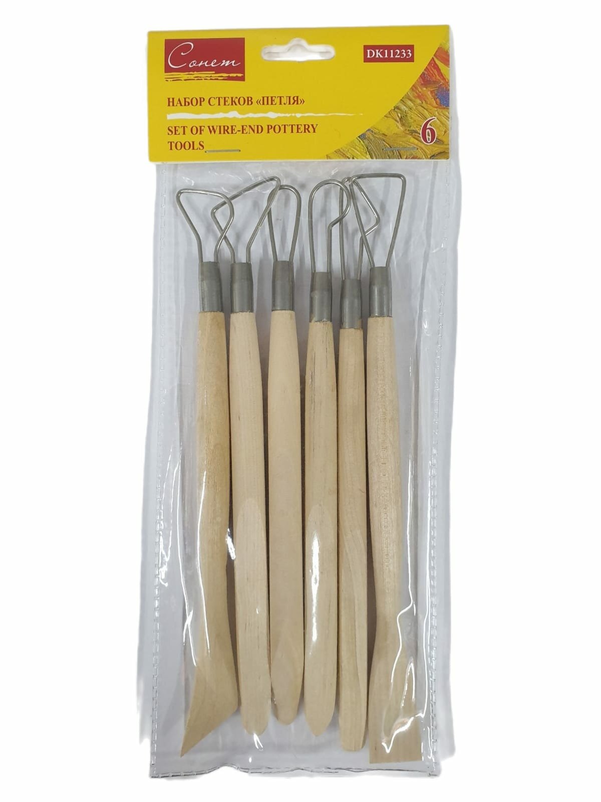 Стеки - петли "Сонет" для лепки и моделирования (набор из 6 штук) из дерева и металла арт. DK 11233
