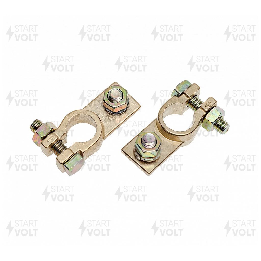 Клемма аккумулятора "стартвольт" (медь, винт и гайка 8мм) (2 шт.)