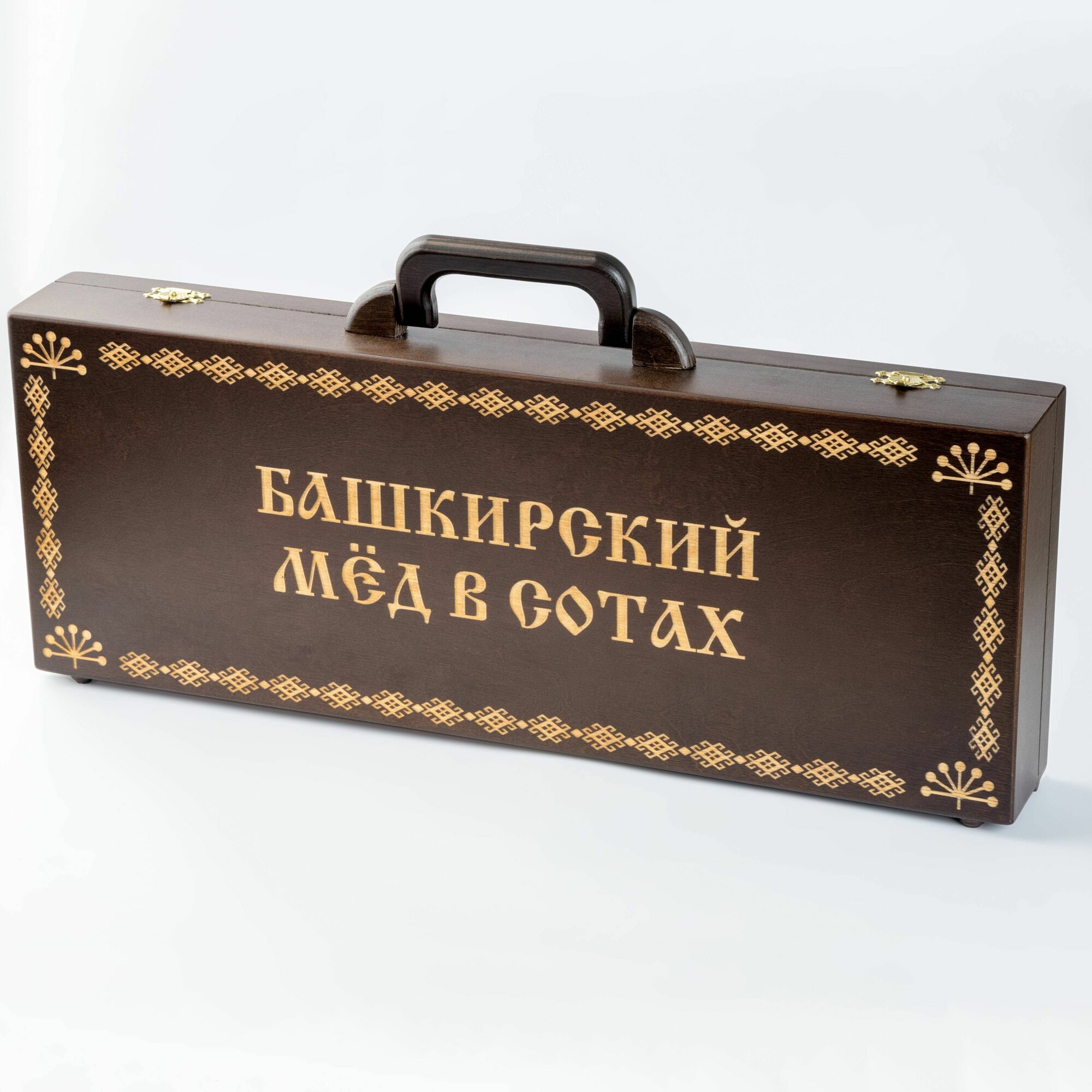 Мед башкирские пасеки "Кейс" натуральный сотовый, подарочный, липовый, вес соты 2 кг.