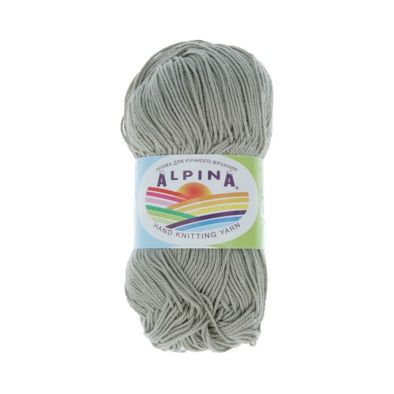 Пряжа ALPINA "SATI" 100% мерсеризованный хлопок 50 г 170 м №059 св. серо-зеленый