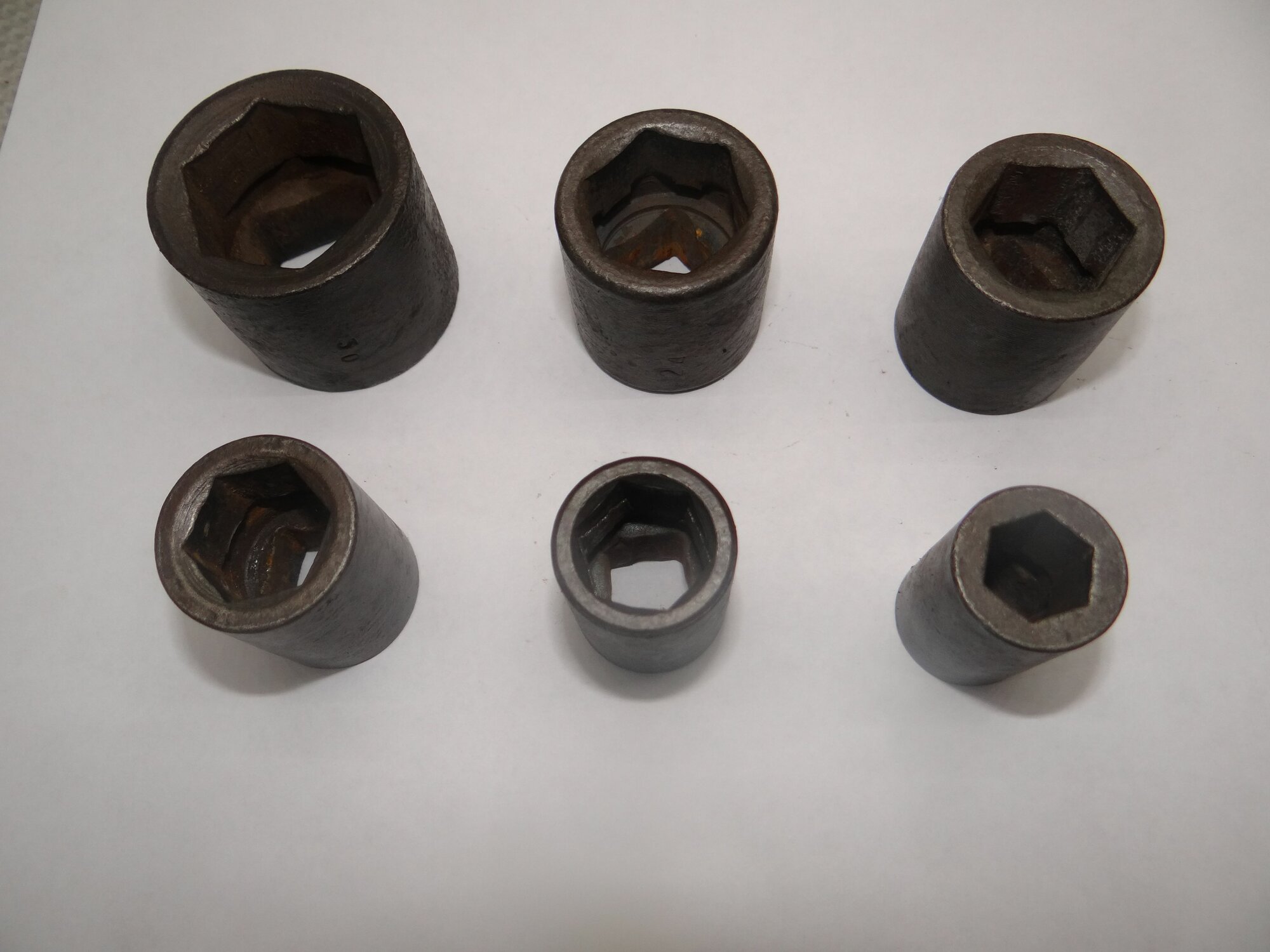 Набор головок торцевых СССР 14мм, 17мм, 19мм, 22мм, 24мм, 30мм