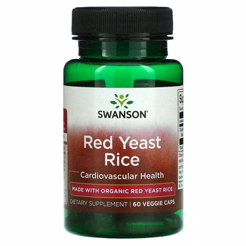 Антиоксидант Swanson Red Yeast Rice 600 мг 60 капсул