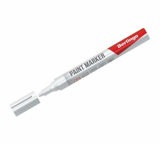 Маркер-краска BERLINGO PA400 белая, 2-4 мм, нитро-основа BMk_02100