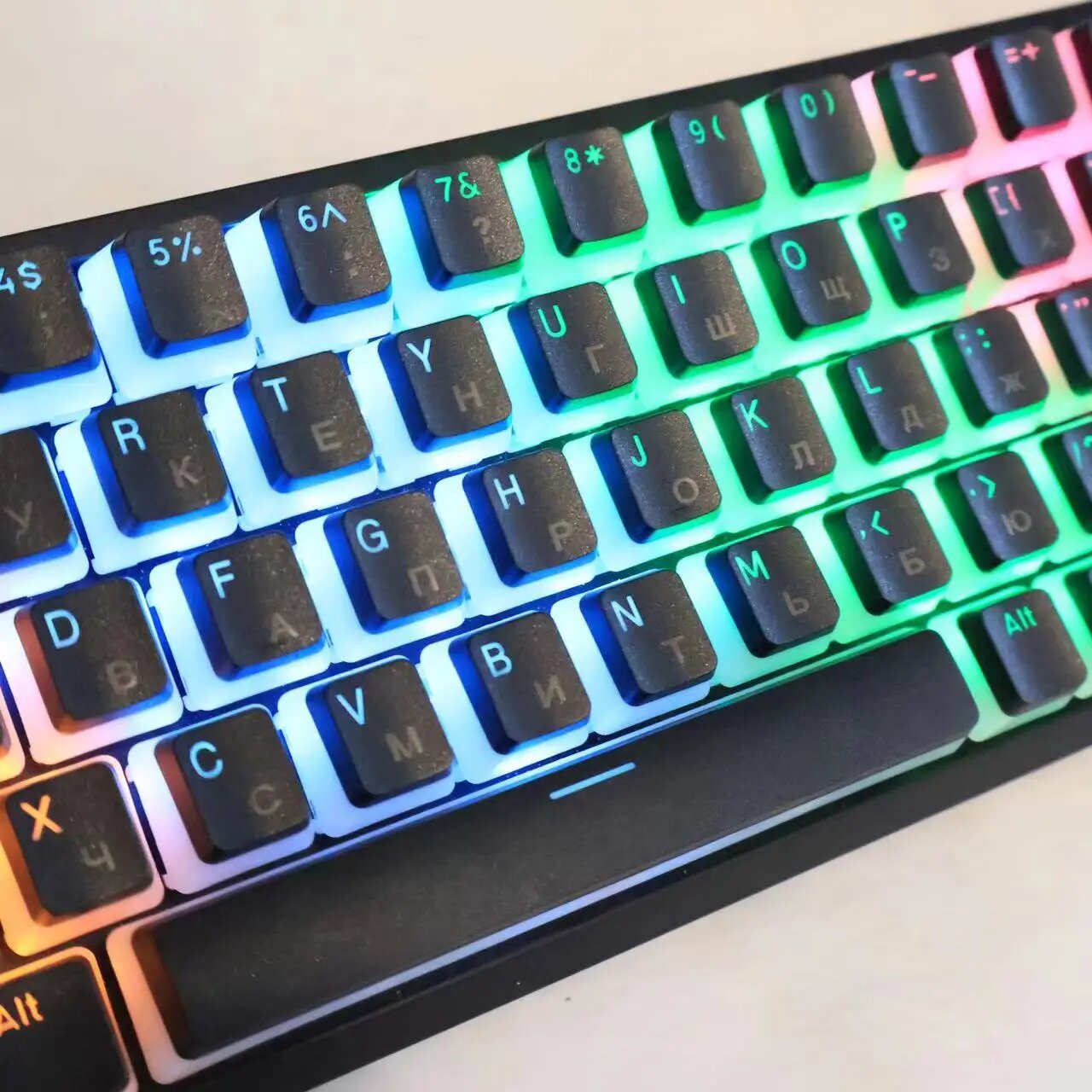 DUTRIEUX Cyrillic Pudding Keycaps PBT 117 Keys Set Russian blak