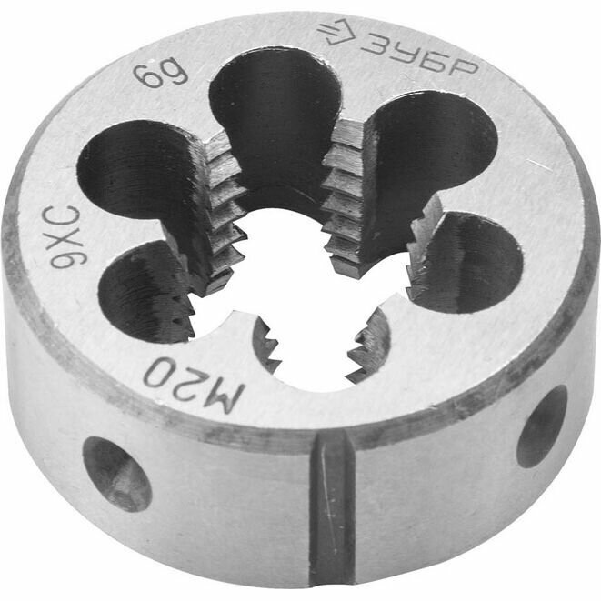 Плашка, М20 x 1.5 мм, 9ХС, круглая ручная, ЗУБР