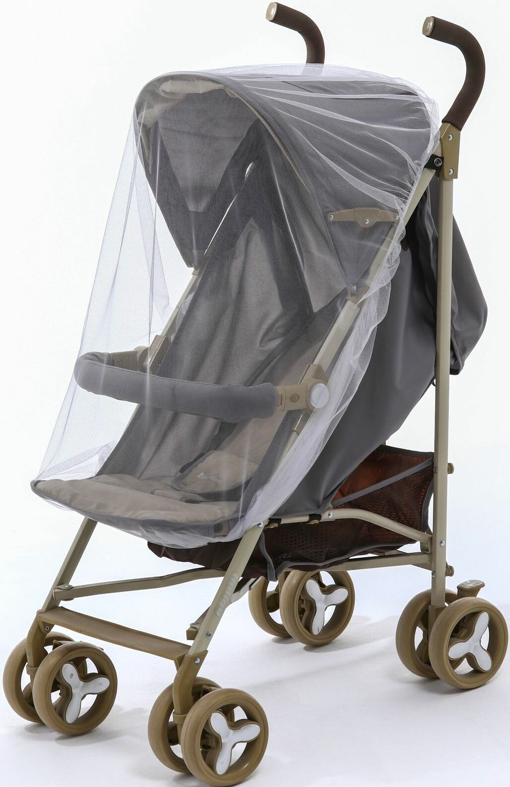 Москитная сетка для детской коляски, на резинке, универсальная накидка от насекомых, пыли и пуха, размер 95х70 см, высота 67 см, цвет белый