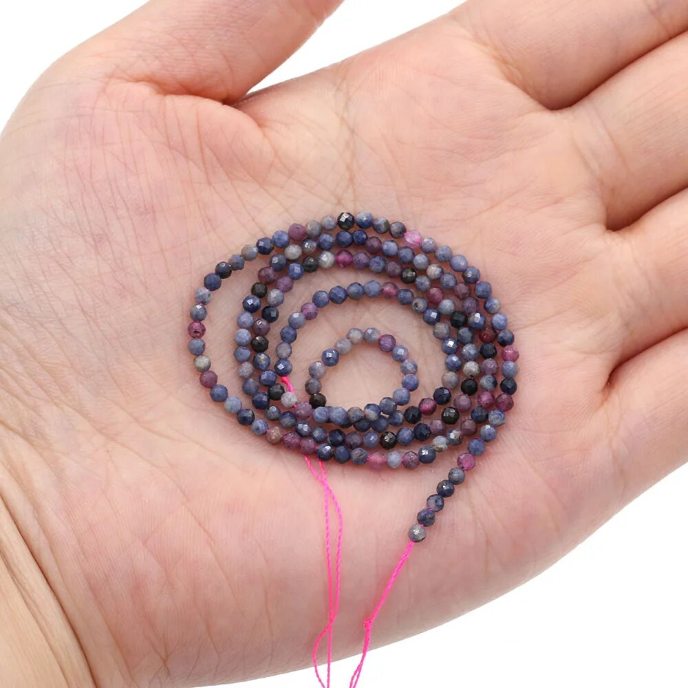 Бусины из турмалинового сапфира 2-4 мм, 125 шт. Фиолетовый, 3mm, Sapphire Ruby