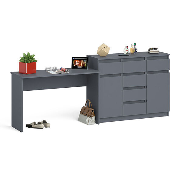 Стол письменный Мори МСП1200.1 + Комод МК1200.4, цвет графит