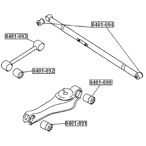 ASVA 0401-094 (MR151760) сайлентблок задней подвески