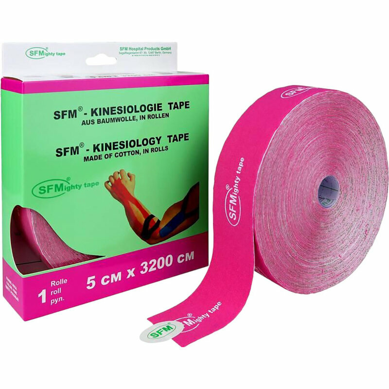 Тейп кинезио, хлопковая основа, 5х3200 см , розовый, SFM-Plaster, 2080954