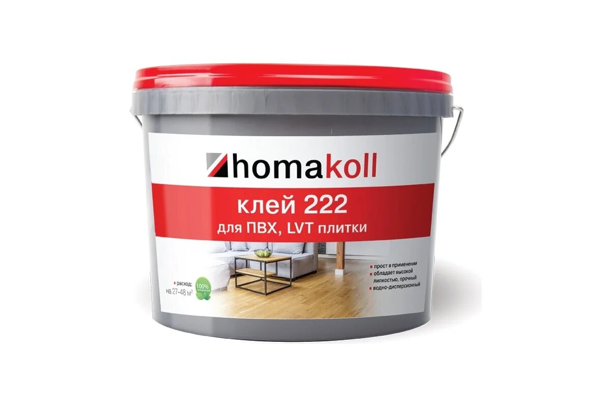 Homakoll Клей 222, 1,0кг для ПВХ и LVT плитки 460398