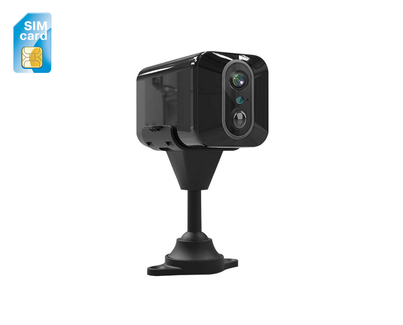 Автономная 2mp маленькая беспроводная 3G/4G IP видеокамера с СИМ картой ДжиЭмСи Мод: GН-82-4G (Z68146IM) с ИК датчиком движения. Определение человека