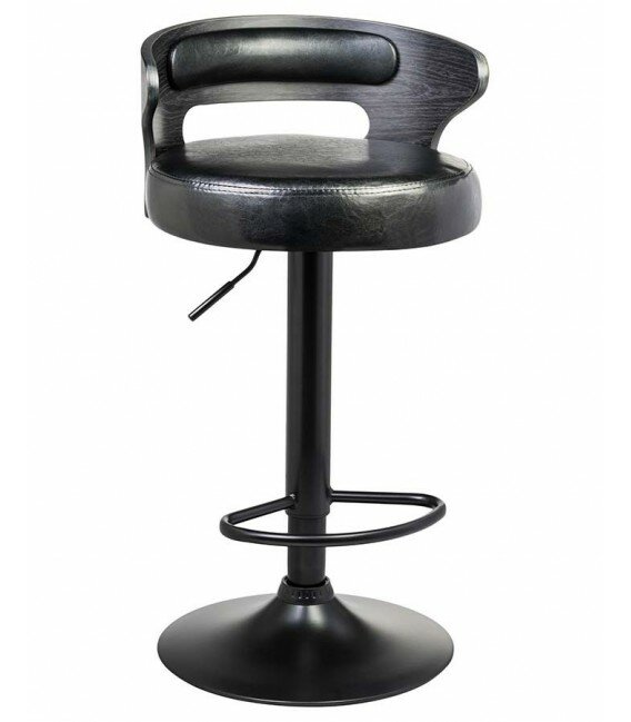 Стул барный DOBRIN FRED LMZ-1018_Blackbase, черный / черное дерево, черное основание